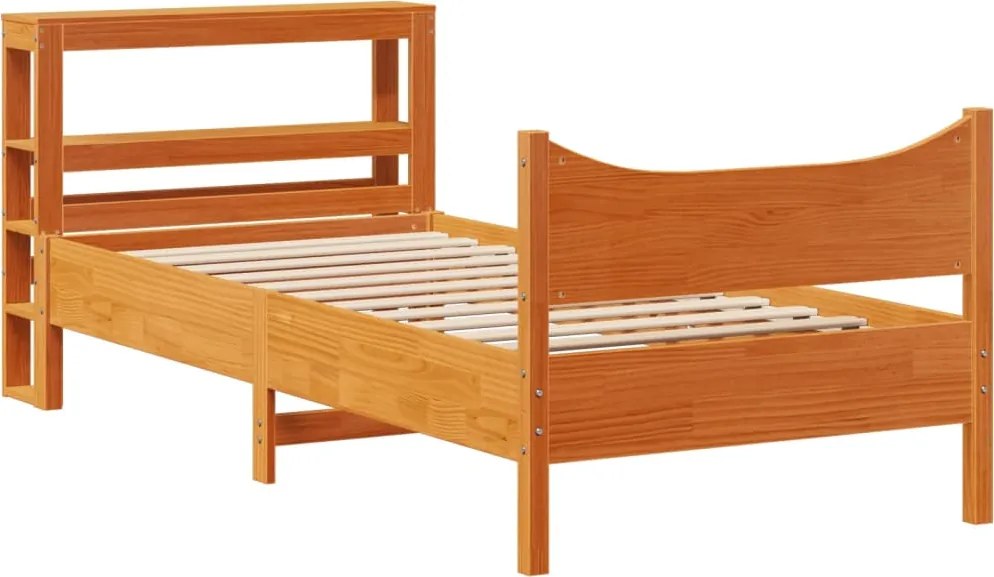 Rám postele s čelem voskově hnědý 75 x 190 cm masivní borovice 3306329