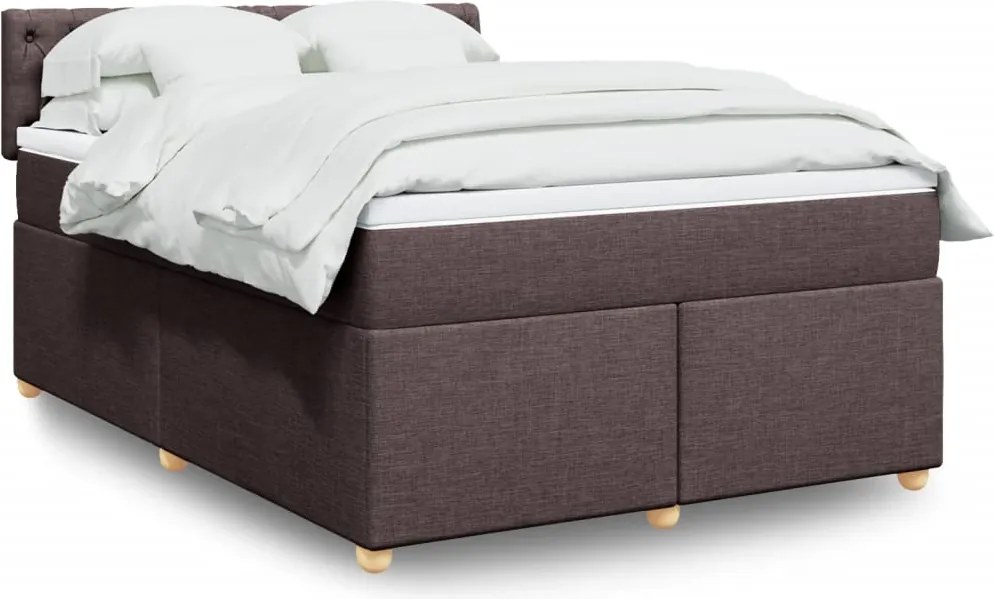Box spring postel s matrací tmavě hnědá 160x200 cm textil 3289041