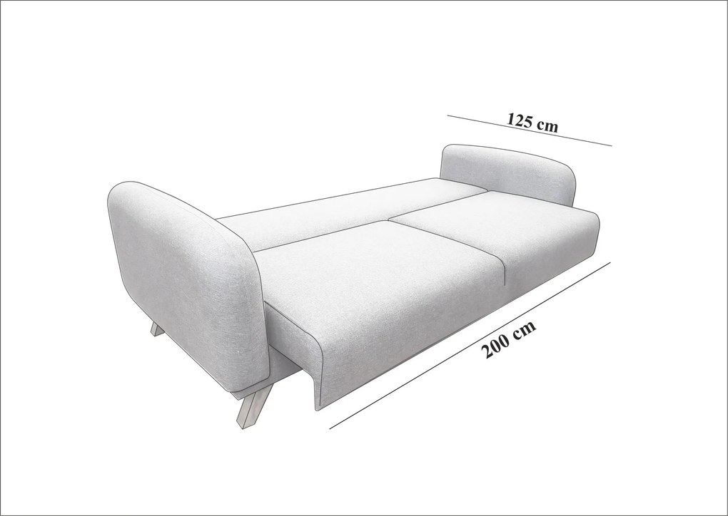 Hanah Home Třímístná pohovka HERA tmavě modrá 237 cm