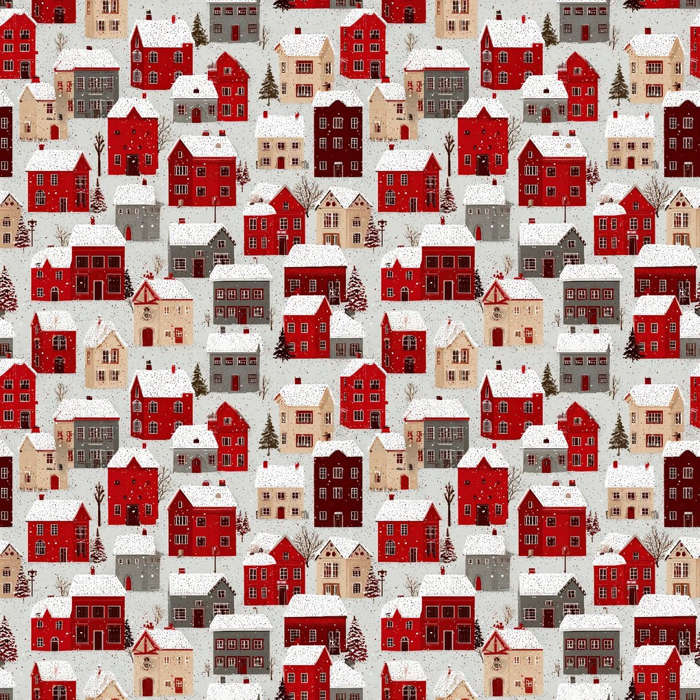 Bavlněné povlečení MERRY VILLAGE barevné Rozměr povlečení: 2 ks 70 x 90 cm | 200 x 220 cm