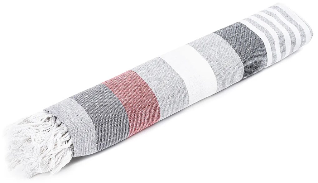 Trade Concept Osuška Fouta s třásněmi Stripes red, 90 x 170 cm