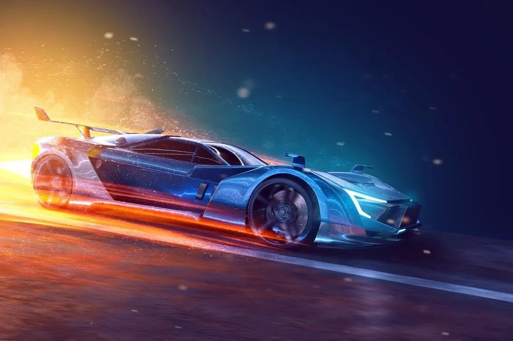 Vícedílný obraz 3D Futuristické Sportovní Auto Nedostatek Nedostatek Plátno Canvas 60x40