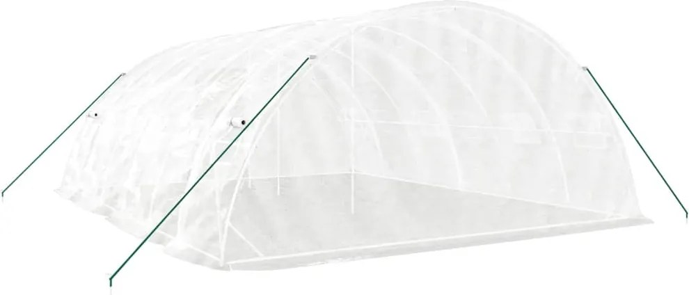 Skleník s ocelovým rámem bílý 30 m² 6 x 5 x 2,3 m 3188095