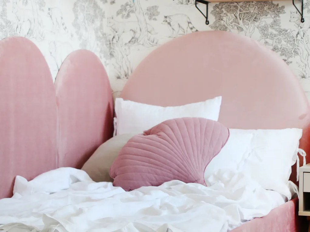 MINKO Čalouněná jednolůžková postel PILLE do dětského pokoje Zvolte barvu: Růžová, Zvolte rozměr: 90x200 cm
