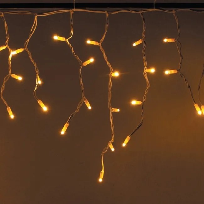 Easy Fix venkovní LED rampouchy, světelné krápníky, 300 × 50 cm, teple bílá, 114 diod, bílý kabel, IP67, prodlužovací