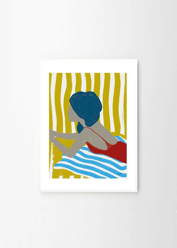 THE POSTER CLUB Autorský plakát Finales De Agosto by Lentov 50 x 70 cm, žlutá barva, papír