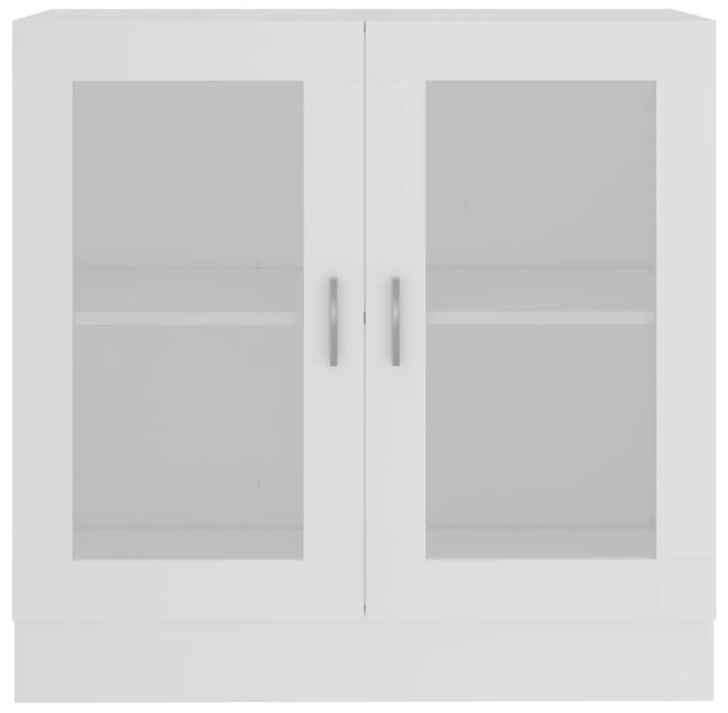 vidaXL Prosklená skříň bílá 82,5 x 30,5 x 80 cm dřevotříska
