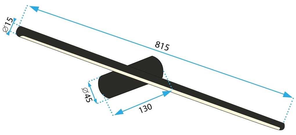 Toolight Toolight, LED nástěnné svítidlo 80cm 13W 4000K APP1346-W, zlatá lesklá, OSW-02436