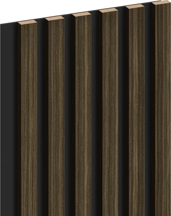 Mexen Lam-B, akustické stěnové lamely 275 × 30 cm, HDF deska 4 mm, technická dýha, eben královský, S100-275307-3015-020