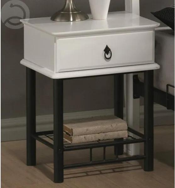 Noční stolek CS4024, bílá-černá KN nábytek