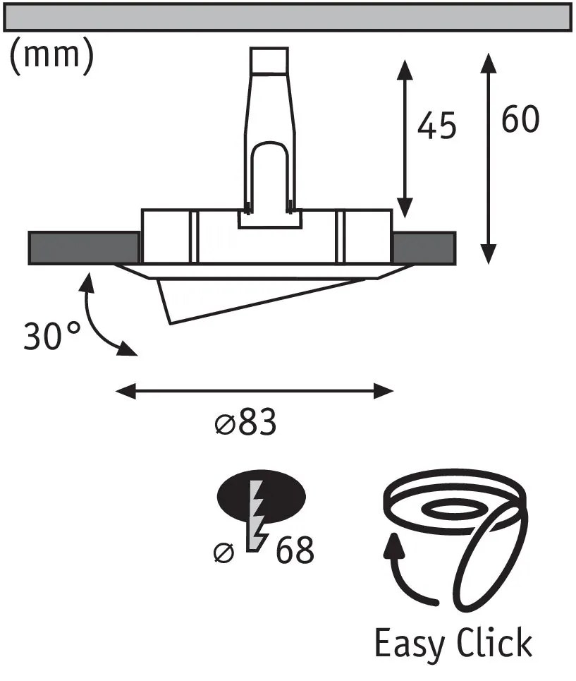 Paulmann 17953 bodovka, 1x50W, bílá, IP23, GU5,3 51mm