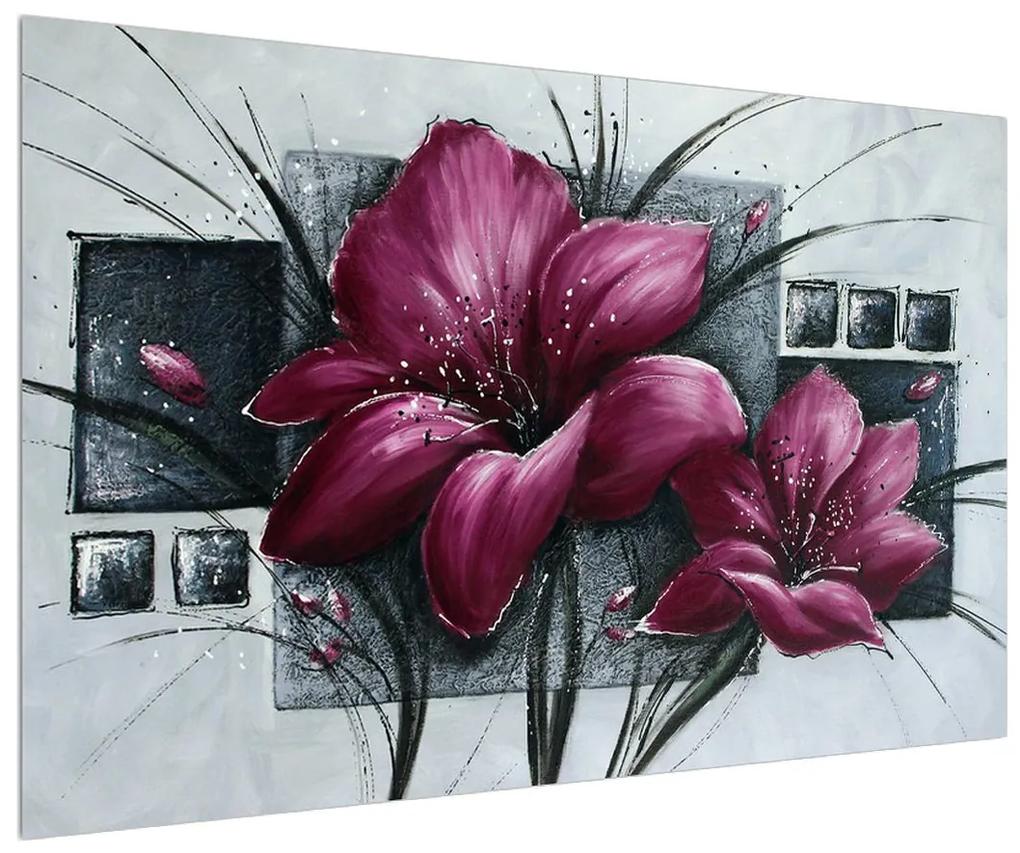 Moderní obraz květů (120x80 cm)