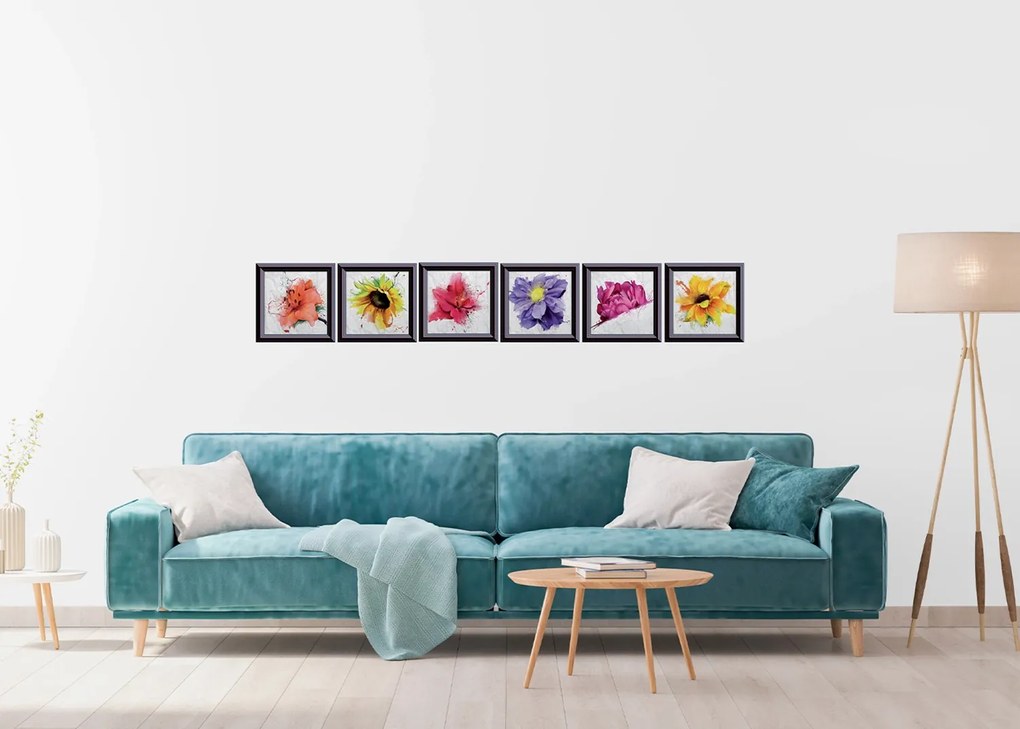 Samolepka na zeď Kolekce Obrazů s Květinami | 65 x 85 cm | DF1059