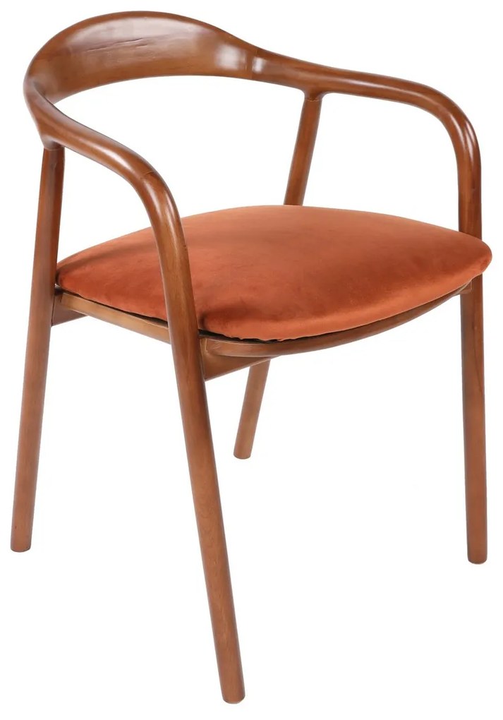 Kalune design Jídelní židle PA hnědá s oranžovou
