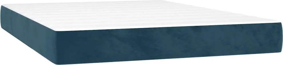 Box spring postel s matrací tmavě modrá 140x190 cm samet 3143143
