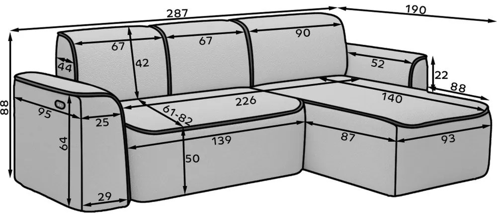 Žlutá/krémová rohová pohovka z textilie bouclé (levý roh/s lenoškou) Ume – ELTAP