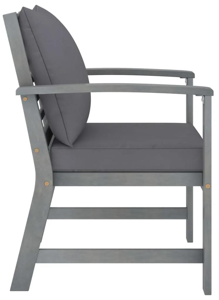 vidaXL Zahradní židle 2 ks tmavě šedé podušky masivní akáciové dřevo