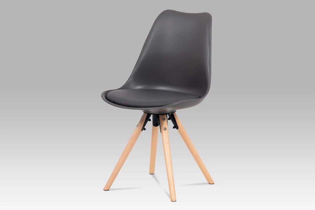 Jídelní židle v šedé barvě s čalouněním a dřevěnou konstrukcí CT-805 GREY