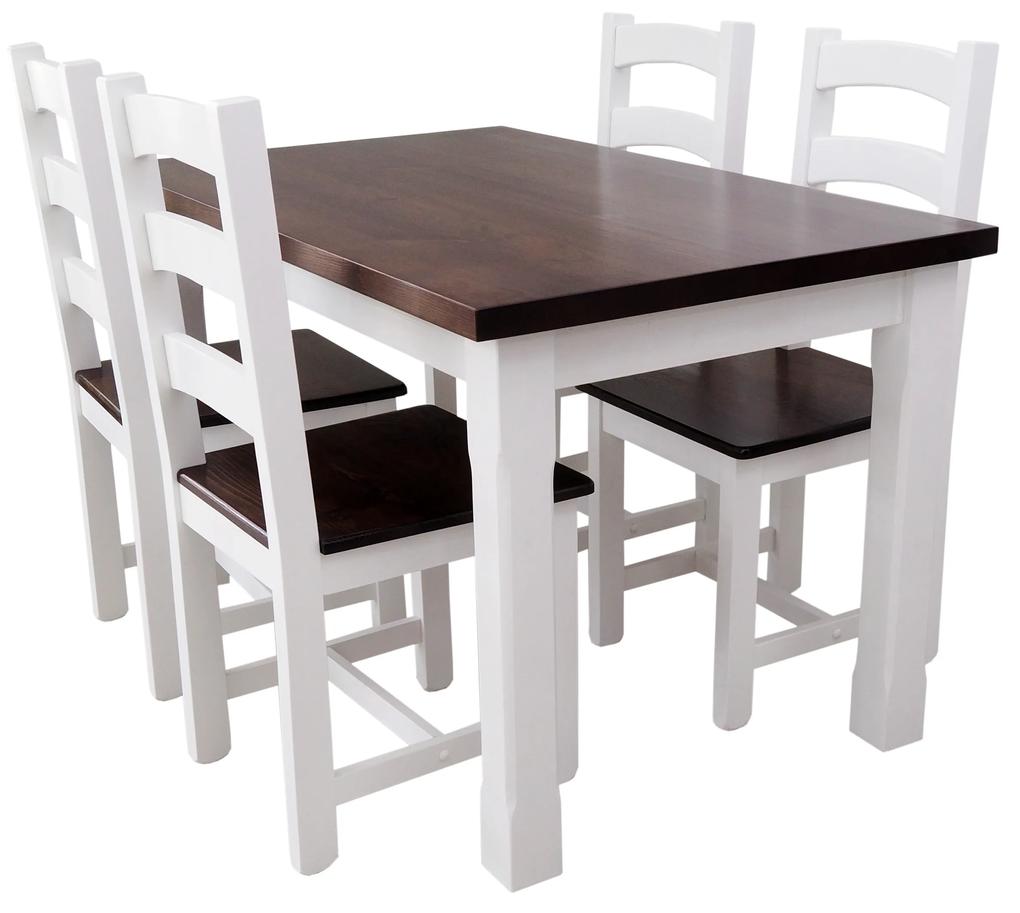 Via-nábytek Jídelní stůl S2 80 x 150 cm Povrchová úprava: Bílá/hnědá