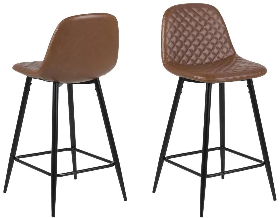 Designová barová židle Nayeli brandy a černá 91 cm