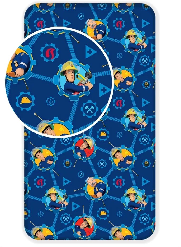 Jerry Fabrics Dětské bavlněné prostěradlo Fireman Sam 008, 90 x 200 cm