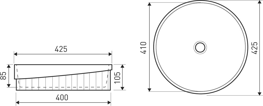 Novoterm Keramické umyvadlo na desku NV-KR-9037 (ø 42,5 cm) bílé