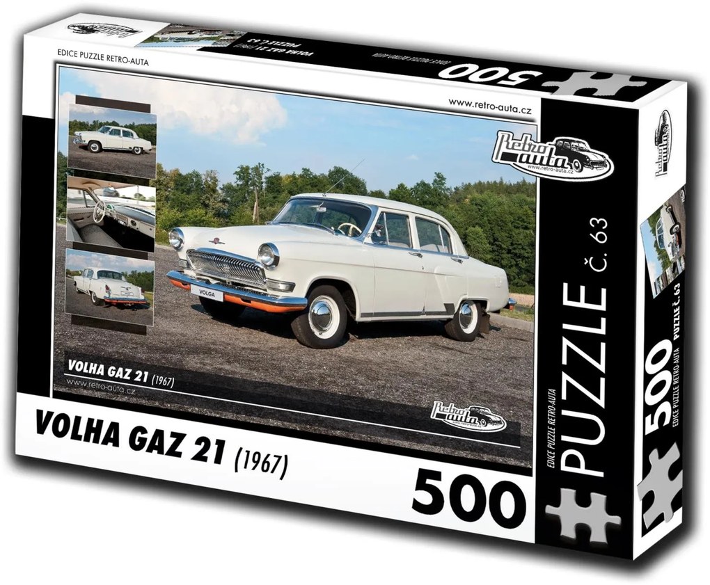 Puzzle retro-auta puzzle č. 63 volha gaz 21 (1967) 500 dílků