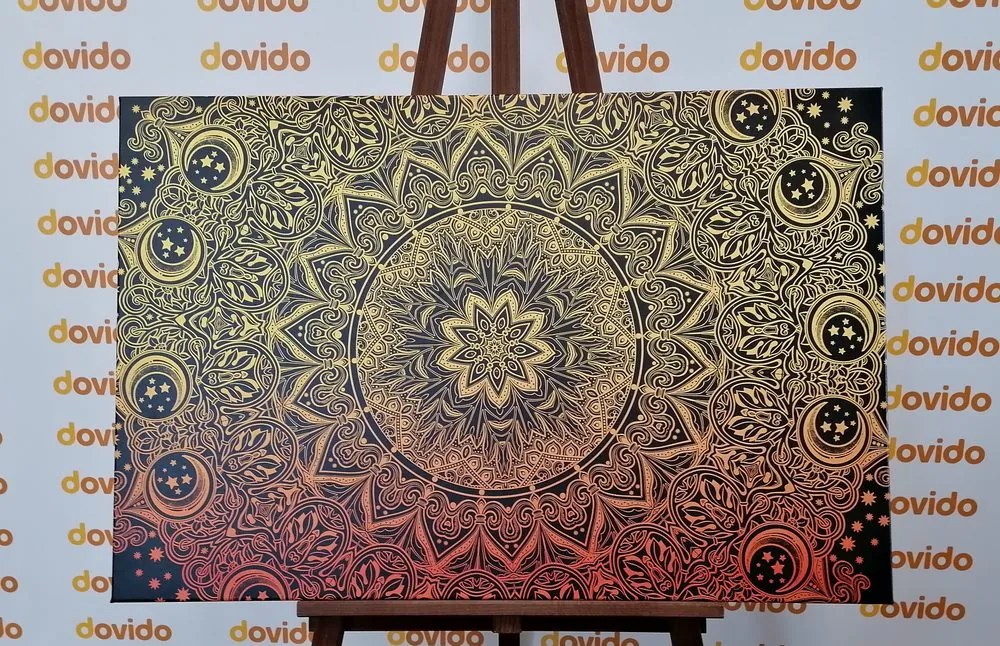 Obraz zlatá orientální Mandala