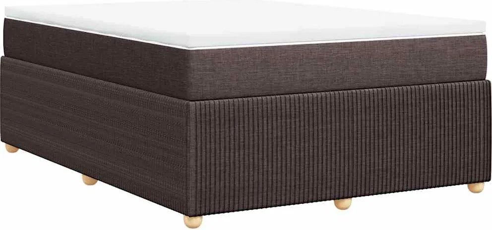 Box spring postel s matrací tmavě hnědá 140x190 cm textil 3285570