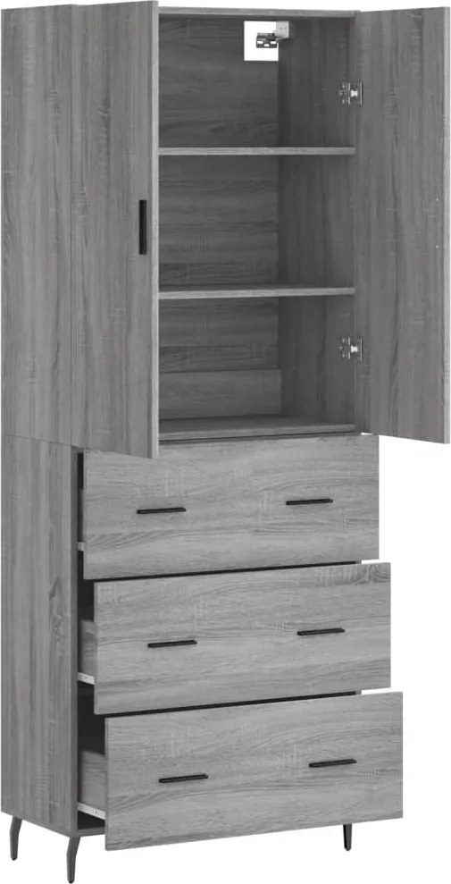 Skříň highboard šedá sonoma 69,5 x 34 x 180 cm kompozitní dřevo 3195865