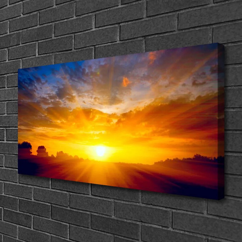 Obraz na plátně Slunce Nebe Krajina 100x50 cm