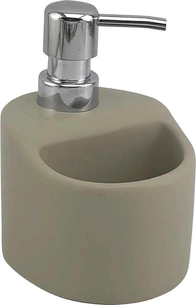 Kuchinox Yogo, keramický dávkovač saponátu 330ml na postavení, béžová-chromová, LAV-AMP_4M2M