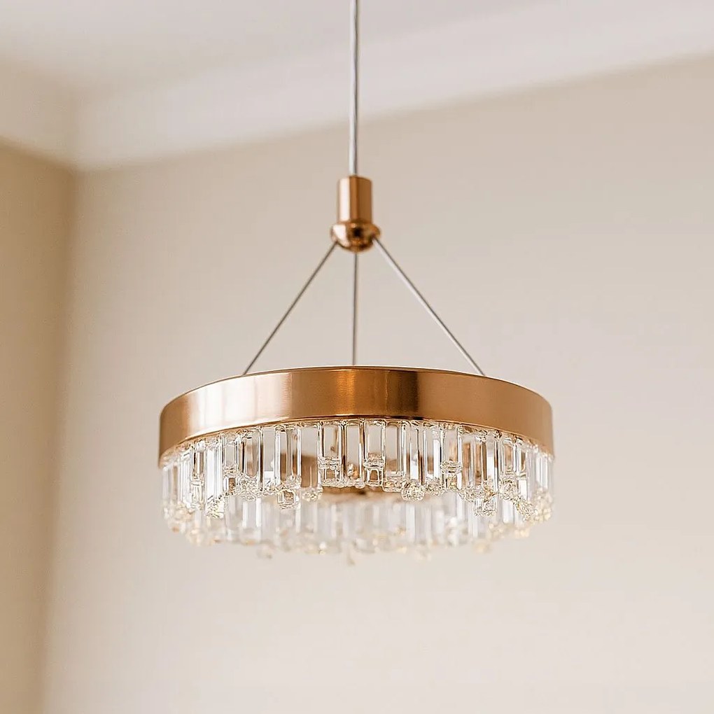 Toolight Toolight, závěsné LED svítidlo 20cm, 12W, 3000K, LHJ097-CP, růžové zlato, OSW-60042