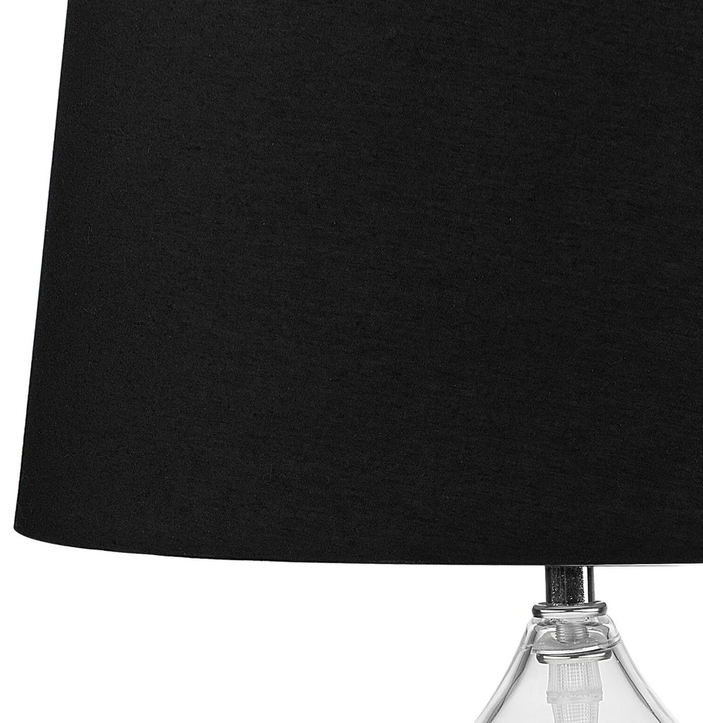Stolní lampa se sklěněnou průhlednou základnou a černým stínítkem 45 cm OSUM Beliani