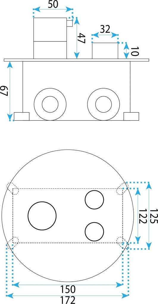 Rea Lungo Diamond, podomítková sprchová souprava + BOX, zlatá lesklá, REA-P6965