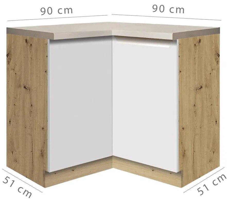 Kuchyňská linka GLAMOUR b | 232,5x290 cm | bílá mat