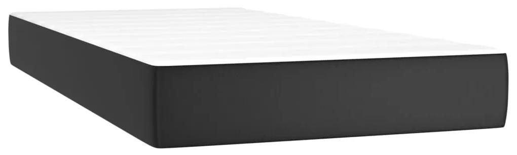 Box spring postel s matrací a LED černá 200x200 cm umělá kůže,  3135963