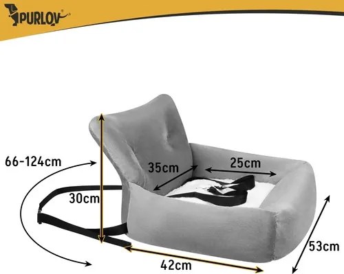 Autosedačka pro psy L 53x42x30cm Purlov