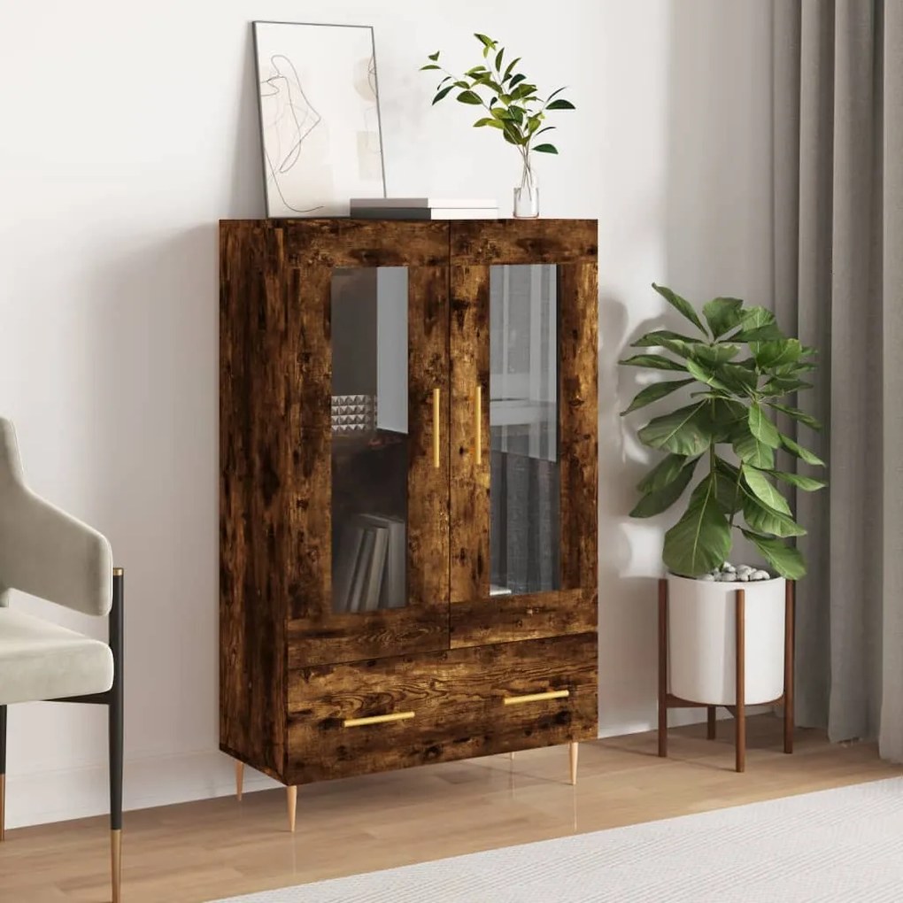 Skříň highboard kouřový dub 69,5 x 31 x 115 cm kompozitní dřevo - Default Title