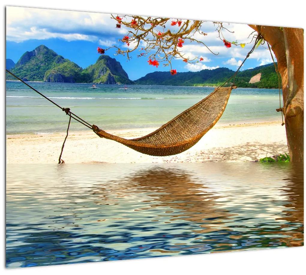 Skleněný obraz - Relax na pláži (70x50 cm)