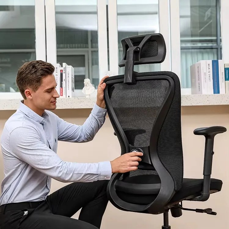 Kancelářská ergonomická židle Neoseat NICOLE — síť / látka, černá, nosnost 150 kg