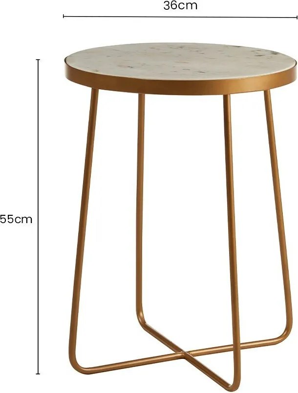 Kulatý odkládací stolek s mramorovou deskou ø 36 cm Shalimar – Premier Housewares
