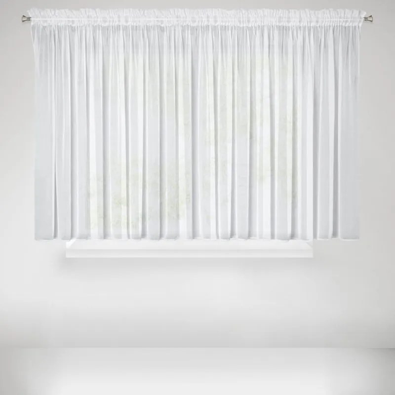 Bílá záclona na pásce ADEN 400x145 cm