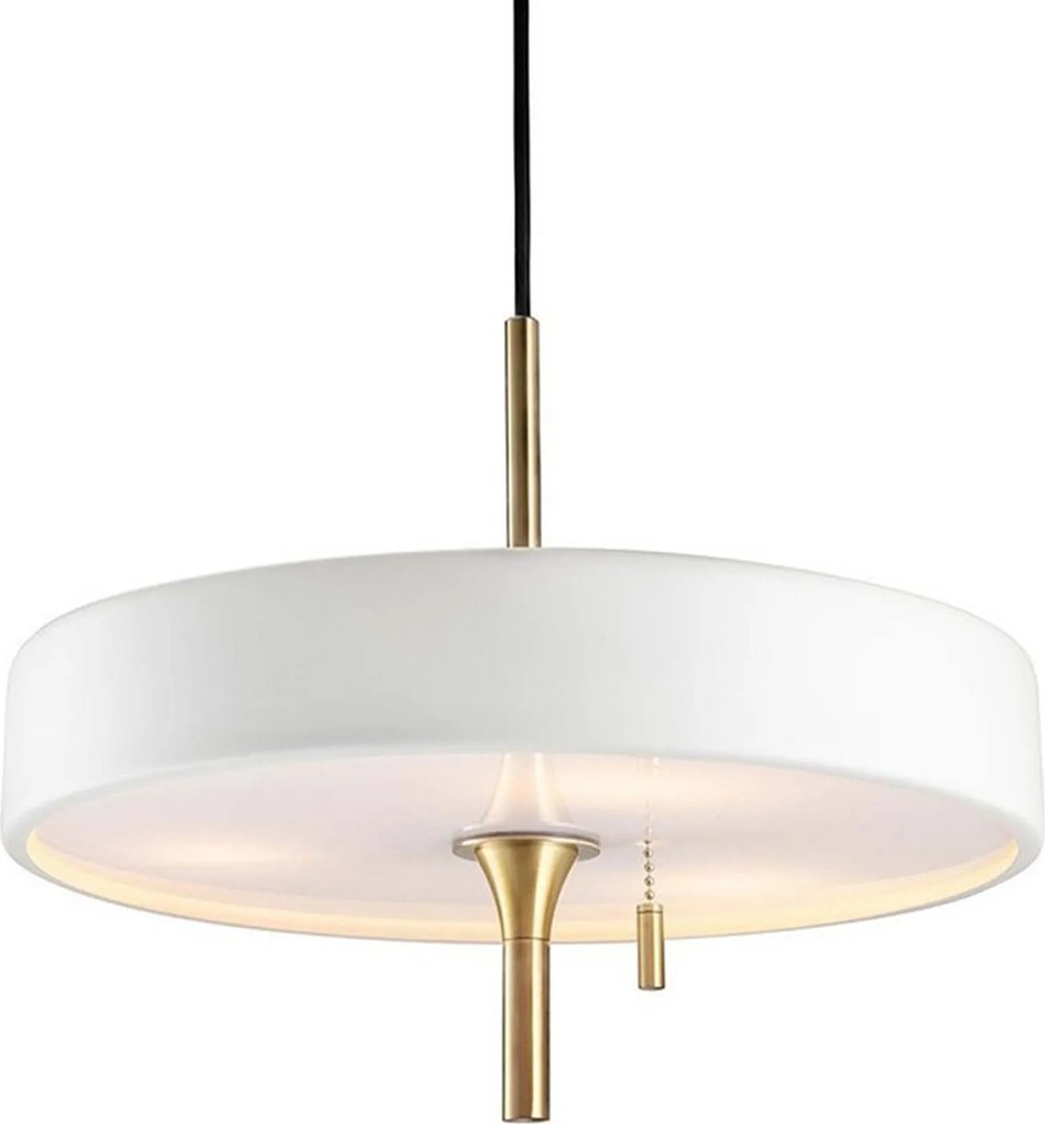Závěsná lampa Artdeco bílo-zlatá