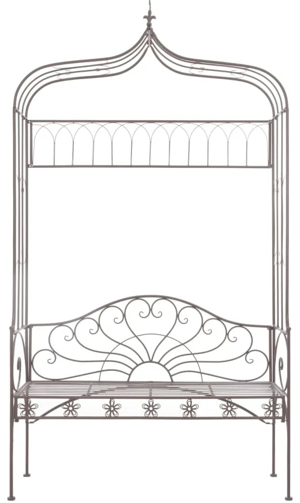 vidaXL Marketos Zahradní lavice 122 cm železná starožitná hnědá