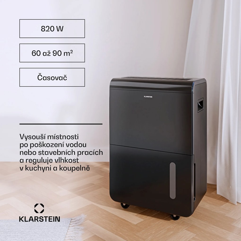 Klarstein DryFy Connect 70 odvlhčovač vzduchu, 70 l/den, do 140 m², WiFi, ovládání pomocí aplikace, 8 L nádrž na vodu