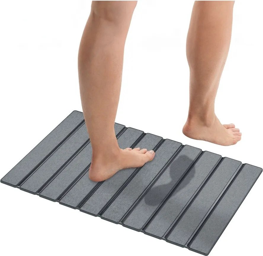 Šedá z křemeliny koupelnová předložka 39x60 cm Tritea – Wenko