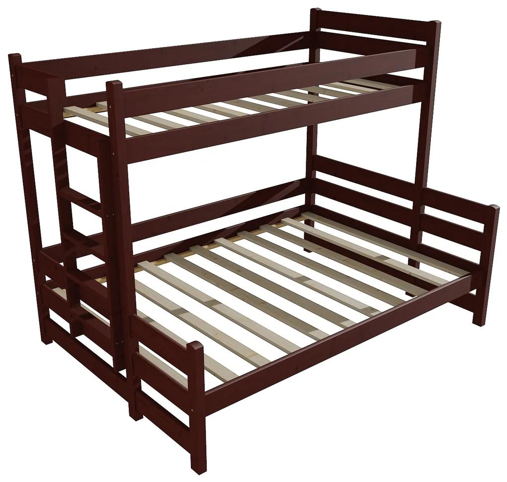 Vomaks Patrová postel s rozšířeným spodním lůžkem PPS 003 Rozměr: 90/120 x 200 cm, Barva: surové dřevo, Varianta: vpravo