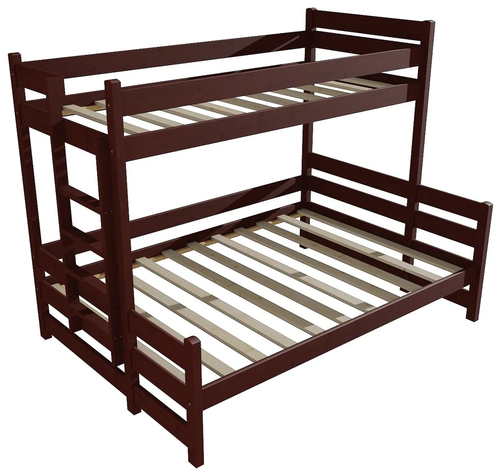 Vomaks Patrová postel s rozšířeným spodním lůžkem PPS 003 Rozměr: 90/140 x 200 cm, Barva: bezbarvý lak, Varianta: vpravo