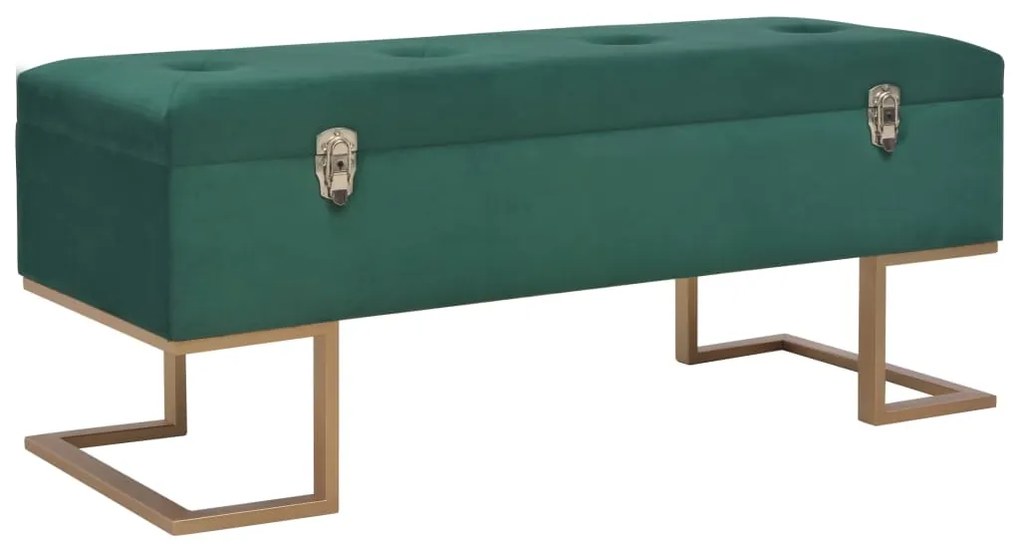 Lavice s úložným prostorem 105 cm zelená samet 247570